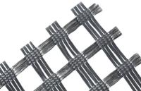 China Retaining Wall PVC Coated Warp Knitted PET Polyester Geogrid For Railway Foundation for sale