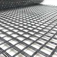 China Pet Uniaxial 200-30 Kn/m  Polyester Geogrid PVC Coating Slope Reinforcement Solutions  Road Construction for sale