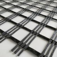 China 300-300 kn/m Biaxial Polyester Road Reinforcement Geogrid High Strength For Soft Soil Foundation With CE Certificate for sale