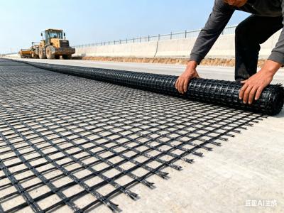 China Subway Geogrid Reinforcement Driveway Gravel Grid Polyester Geogrid for Retaining Wall Soil Reinforcement for sale