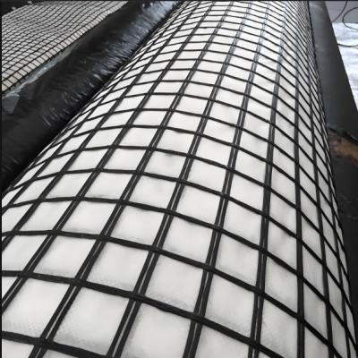 China High Spped Road Project Fiberglass Geogrid 120-120 Kn/M Reinforcement For High Way Road Express Road Construction Subgrade for sale