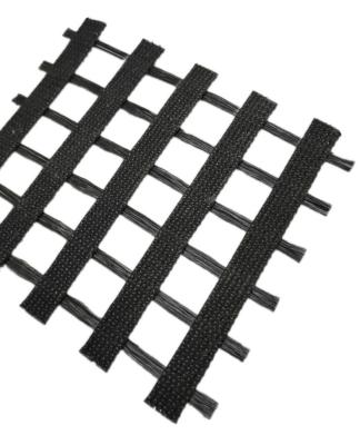 China High Tensile Strength 80-30KN/M  Polyester Geogrid Reinforcement  Foundation Stabilization Ground Improvement for sale