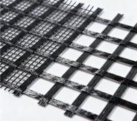 China 50.8x50.8mm Grid Mesh Size 200-30 KN/M Uniaxial Polyester Geogrid Reinforcement of weak ground For Transportation for sale