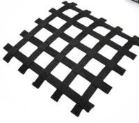 China High Tensile Strength At 2%  5% Strain Flexibility 200-50KN/M Knitted PET Geogrid Steep Slope Reinforcement for sale