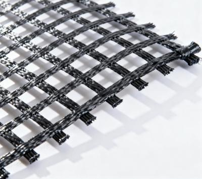 China Aperture Size 50.8mm  UV Resistance 200-50KN/M  Polyester Geogrid  Reinforce Foundation Soil Earthworks  Dams for sale