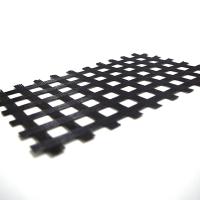 China High Molecular Weight Roll Size 3.95x100M Coated SBR Reinforcement Polyester Geogrid Railway Highway Foundation for sale