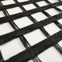 China Normal Elongation 10%  Coated SBR Knitted BX PET Polyester Geogrid Road and Highway Base Reinforcement for sale