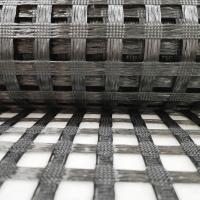 China Normal Elongation 10%  Coated SBR Knitted BX PET Polyester Geogrid Road and Highway Base Reinforcement for sale