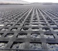 China Excellent Creep Resistance Flexibility Coated SBR Or PVC Uniaxial Woven Polyester Geogrid Reinforced Soil Walls for sale
