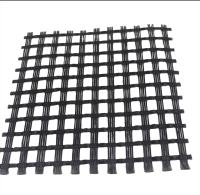 China ASTM D6637 Aperture Size 25.4mm  200-50KN/M Uniaxial Woven Polyester Geogrid Embankment Stabilization Over Soft Soil for sale
