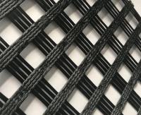 China Aperture Size 12.8mm Warp Knitted Fiberglass Biaxial Geogrid Tensile Strength 50/100 KN Base Reinforce Parking Lots for sale
