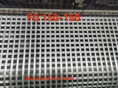 China High Temperature Resistance Mesh Size 25.4mm Tensile Strength 150 Reinforcement Fiberglass Geogrid  Asphalt Pavement for sale