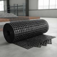 China Wear Resistance Bitumen Biaxial Polyester Geogrid For Soft Soil Road Reinforcement for sale