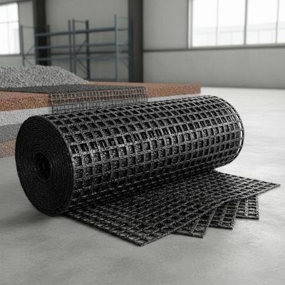 China Wear Resistance Bitumen Biaxial Polyester Geogrid For Soft Soil Road Reinforcement for sale