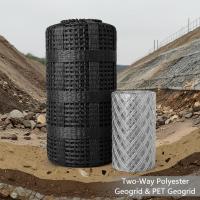 China Two-Way Polyester Geogrid Pet Geogrid For Landslides Repair or Embankments Stabilization for sale