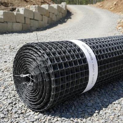 China Warp Knitted PVC Coated Polyester Biaxial Geogrid for Road Construction Retaining Walls & Driveway Slope Protection for sale