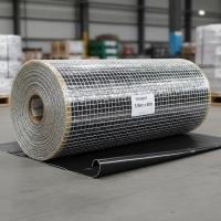 China Self-Adhesive Type Fiberglass Geogrid Glasgrid For Asphalt Overlay Reinforcement Roll Size 3.95x50m for sale
