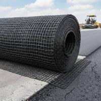 China Asphalt Paving Reinforcement  Fiberglass Geogrid Bitumen Coated Prevent Cracking for sale