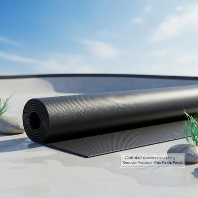China 20Mil HDPE Geomembrane Lining Corrosion Resistant For Fish / Shrimp Ponds for sale
