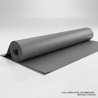China 1.5mm 60Mils Wastewater Treatment HDPE Geomembrane Sheet For Sewage Storage Tanks for sale