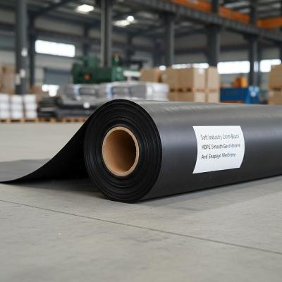 China Salt Industry 2mm Black HDPE Smooth Geomembrane Anti Seepage Membrane for sale