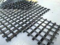 China Elongation less than or equal to 13 percent Polyester Geogrid Mesh Size 50.8 by 50.8 or 25.4 by 25.4 Ideal for Ground Stabilization Projects for sale
