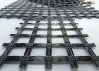 China Low Creep Uniaxial 200-50 KN/M PVC Coated Polyester Geogrid Retaining Wall  Steep Slop Road Base for sale