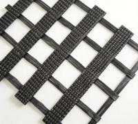 China Long Term Design Strength 200-100 KN/M PVC Coated Uniaxial Polyester Geogrid Reinforcement Embankment for sale