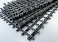 China Long Term Design Strength 200-100 KN/M PVC Coated Uniaxial Polyester Geogrid Reinforcement Embankment for sale