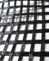 China High Strength 400-100 KN/M PVC Coated Uniaxial Polyester Geogrid Reinforcement Expressway Embankment for sale