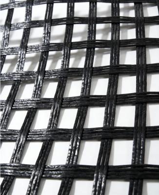 China High Strength 400-100 KN/M PVC Coated Uniaxial Polyester Geogrid Reinforcement Expressway Embankment for sale