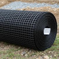 China PVC Coated Polyester Geogrid Black Mesh Size 50.8x50.8 Perfect for Erosion Control and Foundation Stabilization Projects for sale