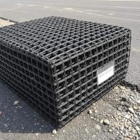 China Road Maintenance And Repair Black Woven Polyester Geogrid Material For Soil Reinforcement And Pavement Structural Integrity for sale