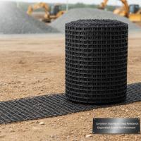 China Long-term Stability and Resistance to Creep Woven Polyester Geogrid Engineered for Durable Ground Reinforcement Solutions for sale
