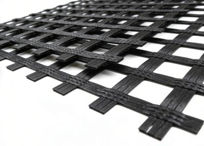 China Asphalt Pavement Reinforce Grid FG150-150 KN/M  Bitumen Coated Grid Mesh Airport Runways for sale
