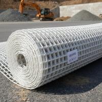 China 12.7x12.7mm Open Grid Fiberglass Geogrid High Tensile Low Elongation Mesh Used in Road Construction and Earth Retaining Systems for sale