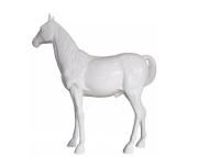 China Life Size White Fiberglass Horse Sculpture Outdoor Garden Decoration with 35 Day Delivery and Custom Color Options for sale