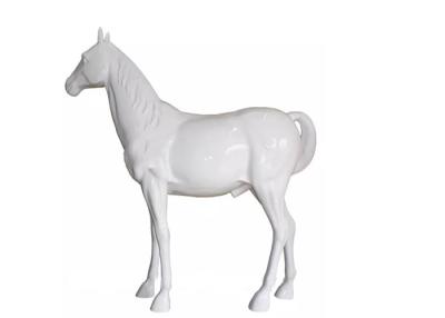 China Life Size White Fiberglass Horse Sculpture Outdoor Garden Decoration with 35 Day Delivery and Custom Color Options for sale