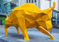 China Life Size Painted Fiberglass Bull Sculpture - Outdoor Garden Public Decoration with 35-Day Delivery for sale