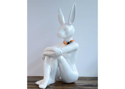 China Life Size Painted Fiberglass Rabbit Man Sculpture - Fantasy Artwork Outdoor Garden Decoration 35 Day Delivery for sale