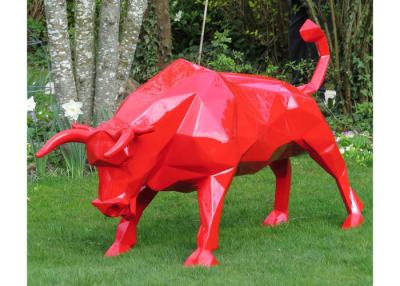 China Life Size Fiberglass Red Bull Animal Sculpture - 35 Day Production - Custom Sizes Available for Outdoor & Indoor Decor for sale