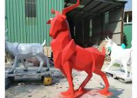 China Life Size Fiberglass Deer Sculpture for Garden Decoration - Red Plated Finish, 35 Day Delivery, MOQ 6 Sets for sale