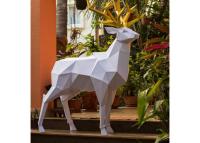 China White and Gold Fiberglass Deer Sculpture 150cm Outdoor Garden Decoration with Custom Colors for sale