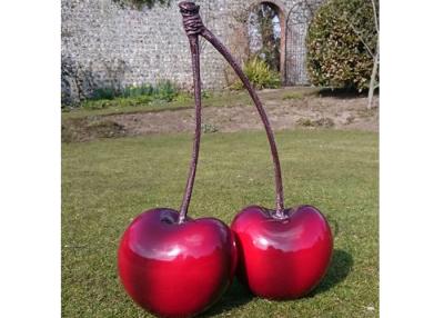 China Large Painted Fruit Statue Modern Outdoor Fiberglass Cherry Sculpture 1pc Custom Size for sale