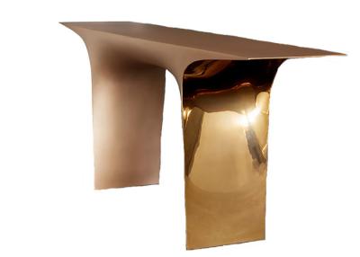 China Modern Stainless Steel Gold Coffee Table Sculpture 120cm for Urban Decor for sale