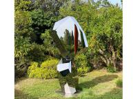 China Stainless Steel 316 Mirror Polished Abstract Rock Sculpture 150cm H Custom for sale