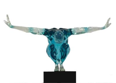China Transparent Resin Man Sculpture 150cm H Outdoor Garden Art Decoration Custom Color for sale