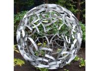 China Stainless Steel Garden Ball Sculpture Custom Size Outdoor Metal Sphere Decor for sale