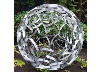 China Stainless Steel Garden Ball Sculpture Custom Size Outdoor Metal Sphere Decor for sale