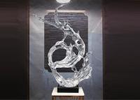China Transparent Resin Abstract Sculpture 100cm H for Indoor Outdoor Art Decoration for sale